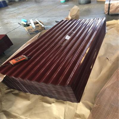 China HF-009 iron oxide red color corrugated roofing sheets with the thickness 0.15-1.2mm for sale