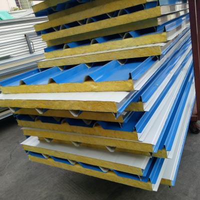 China 50mm A grade fire rating glass wool insulated sandwich roof panel use 20ft container house for sale