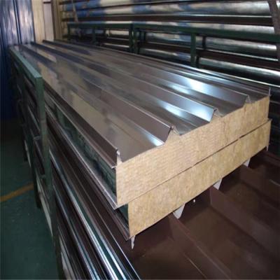 China 50mm corrugated rock wool sandwich panel walls board for 20ft container house for sale