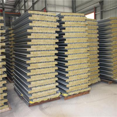 China prefabricated fireproof rockwool sandwich panel house for labor camp for sale