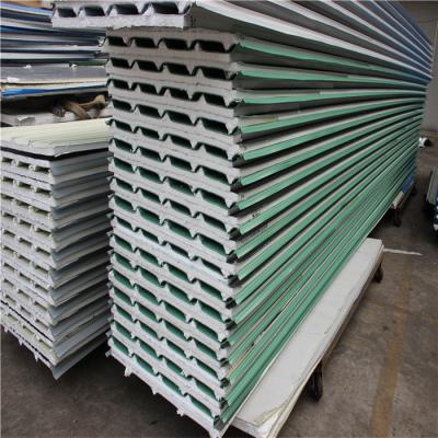 China color coated steel insulated polystyrene foam  sandwich roof pane for prefab house for sale