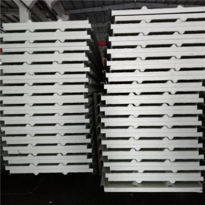China 50mm EPS corrugated double color steel sandwich roof panel for clean room for sale