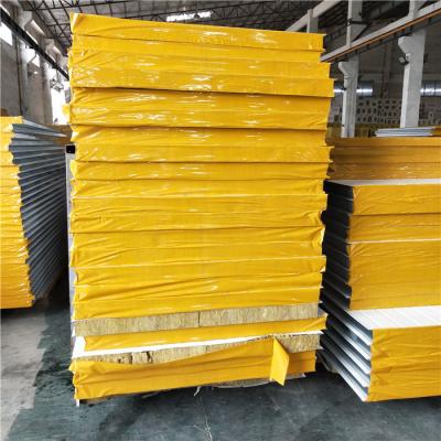 China 60m³ fireproof 50mm rock wool sandwich panel 2200x1150x50x0.326mm for sale