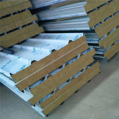China A grade fire rating stainless steel rock wool sandwich panels for wall and roof for sale