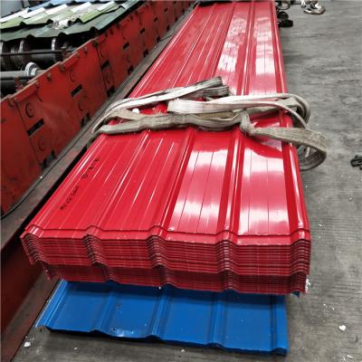China 27 tons 840mm corrugated red color steel roof sheet delivered by a 20ft container for sale