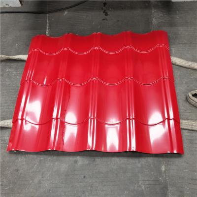 China beautiful red 820mm metal glazed tiles with 0.476mm for factory roof for sale