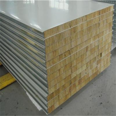 China RAL9002 color manufactured home 50mm rock wool sandwich wall panels for sale