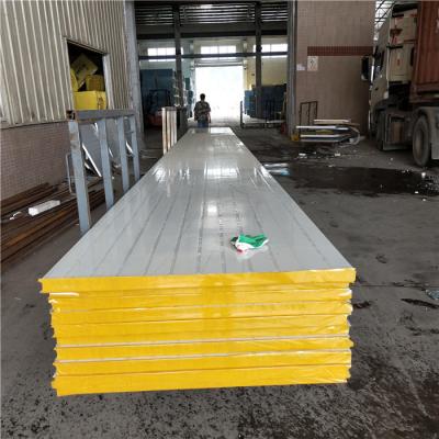 China embossing rock wool sandwich panel 1150-50-0.426mm with beautiful appearance for sale