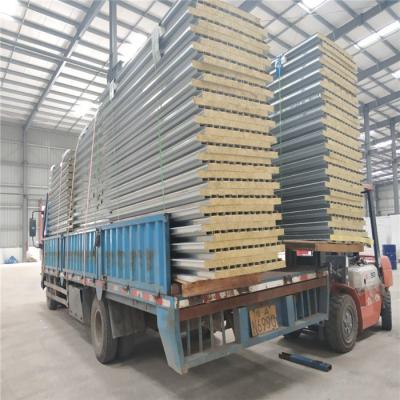 China 60minutes fire resistant 75mm rock wool roof panel for prefabricated buildings for sale