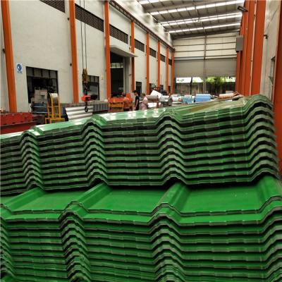 China Huaguan brand green color steel roof sheet 4000-840-0.426mm for building for sale