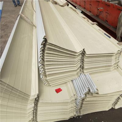China 760mm ivory white metal roofing sheets with 0.426mm thickness for factory building for sale