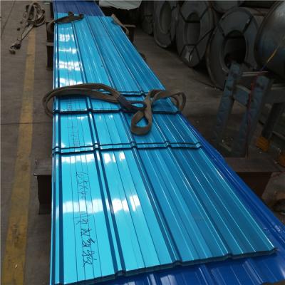 China RAL5015 color roofing sheets with 0.476mm thickness for prefabricated building for sale
