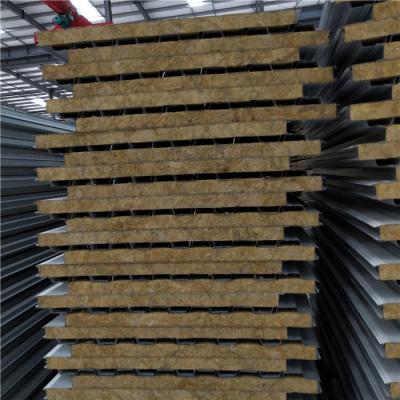 China 960-50-0.376mm rock wool sandwich roof panels with A grade fire rating for sale