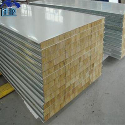 China manufactured prefab home fireproof rock wool sandwich wall panels 1150-75-0.376mm for sale