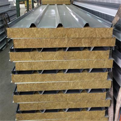 China 960 type fireproof rock wool sandwich panels with 0.376mm for prefabricated building for sale