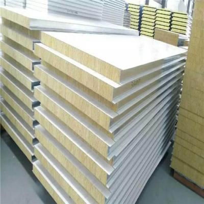 China 50mm rock wool wall panel mounted ironing sheet fireproof sandwich board for sale
