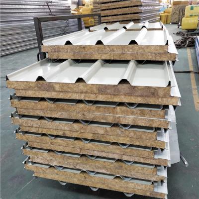 China GQT quality 960mm rock wool sandwich roof panel for construction buildings for sale