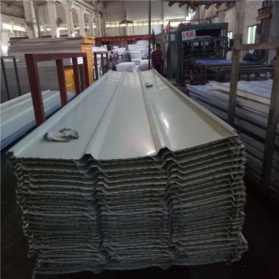 China 1050 ivory white corrugated roof sheets with 0.426mm for temporary fencing for sale