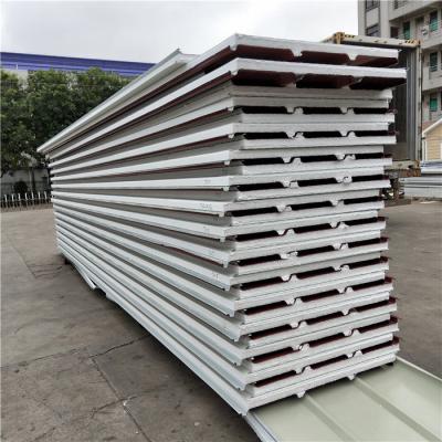 China 14kg manufactured home waterproof 50mm wine red eps sandwich roof panels for sale
