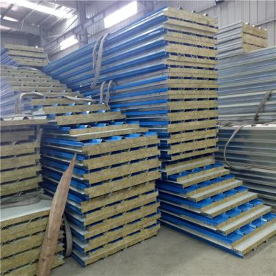 China thermal insulation 50mm rock wool sandwich roof panels for shipping container for sale