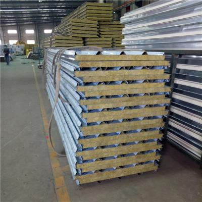 China saudi arabia manufacturer 50mm rock wool sandwich roof panel with 0.426mm thickness steel for sale