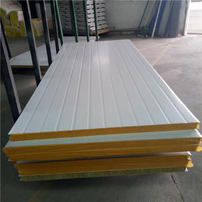 China 50mm rockwool uae fireproof sandwich panels with 0.376mm for prefab buildings for sale