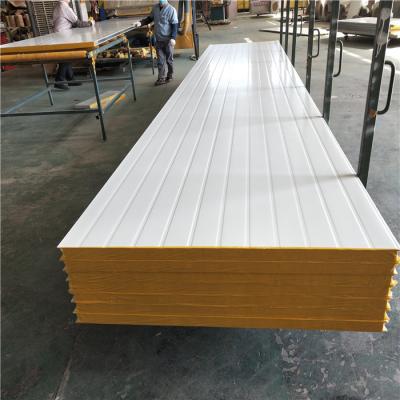 China sound insulation prefabricated house 50mm rock wool embossing sandwich panel for sale