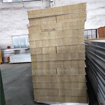China 60-120 kg color steel rock wool sandwich panel with 8 grade earthquake for sale