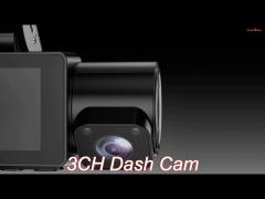 three channel car dash cam front inside rear dual 1080p 4k built in wifi gps