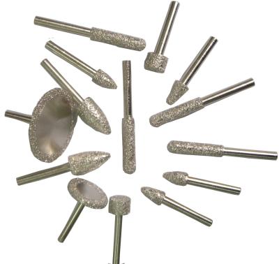 China vacuum brazed diamond Mounted points. various shape.  diamond tools for granite. marble.countertop tools for sale