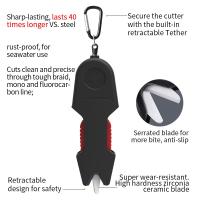 China Retractable Ceramic Fishing Scissors 9.8cm Zirconia Blade for Braid Mono Fluoro Lines for sale