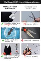 China Retractable Ceramic Fishing Scissors 9.8cm Zirconia Blade for Braid Mono Fluoro Lines for sale