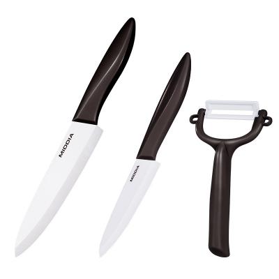 Cina Green PP Maniglia Ceramica Coltelli da cucina Set Tre pezzi 5 pollici per alimenti per bambini e frutta in vendita