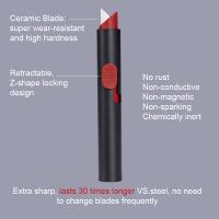 China Retractable Zirconia Ceramic Box Cutter Knife 10.7mm Blade for Paper Cutting for sale