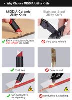 China Retractable Zirconia Ceramic Box Cutter Knife 10.7mm Blade for Paper Cutting for sale