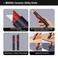 China Retractable Zirconia Ceramic Box Cutter Knife 10.7mm Blade for Paper Cutting for sale