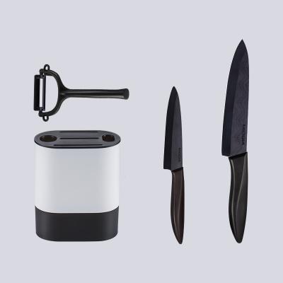 China 6 inch zwart keramisch kookmes en 4,5 inch fruit snijmachine voor veilige voedselbehandeling for sale