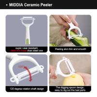 China Zirconia Ceramic Fruit Peeler 14.1 cm MIDDIA Non Rust Ergonomic Kitchen Peeler for sale