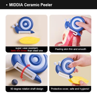 China MIDDIA Gift Innovative Zirconia Ceramic Blade Fruit and Vegetable Peeler for Kitchen for sale