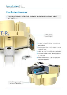 China Pneumatic Gripper 3 Jaw Pneumatic Gripper Model THT-A Sensor Ready Ideal for Precise Industrial Automation Applications for sale