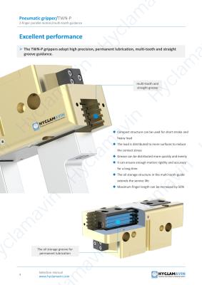 Cina TWN-P Movimento parallelo due mascella Gripper Robot Fine del braccio utensili Grippers in vendita
