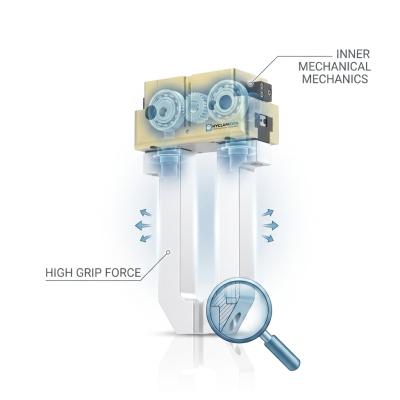 China Economical Pneumatic Parallel Gripping Tool 65 Millimeter Stroke Pneumatic Operation Designed for Gripping in Automation for sale