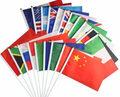 China CMYK national flags custom flag 100% polyester hand flag for sale