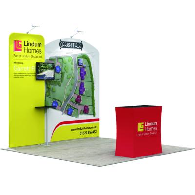 China 10ft portable trade show exhibition advertising reusable tension fabric booth for sale