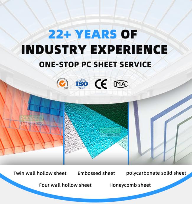UV resistant polycarbonate sheet sample