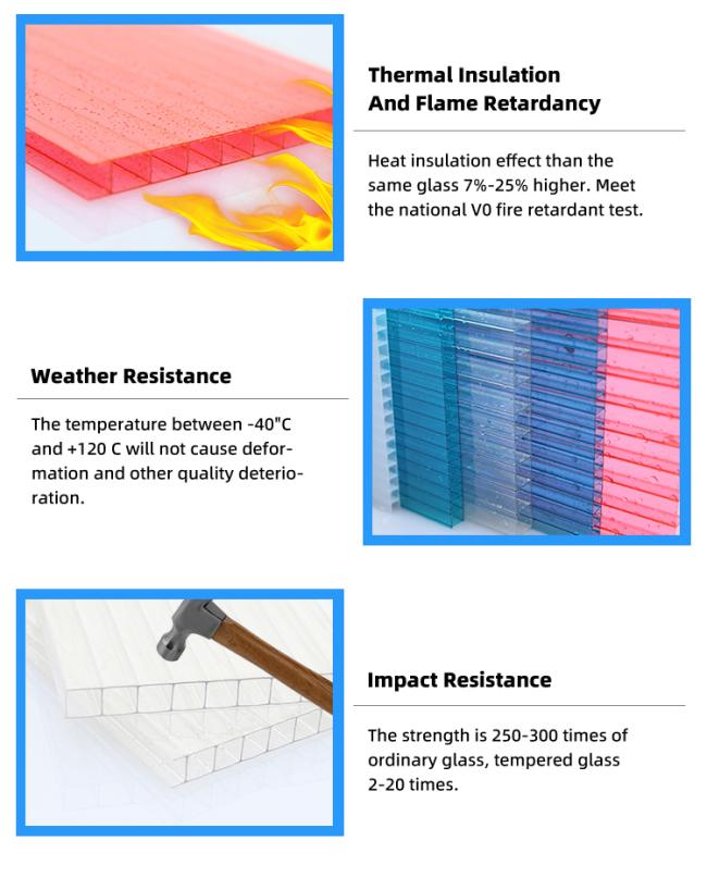 Different colors of polycarbonate sheets