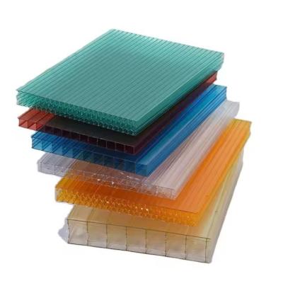 China Hollow Polycarbonate Sheet Triple Wall Four Wall Multiwall UV Coating PC Sheet Polycarbonate Triple Wall Hollow Sheet for sale