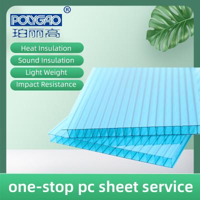 China Folhas de policarbonato universal de parede dupla 6m comprimento 1mm-18mm espessura clara para estufas telhado divisórias de escritório à venda