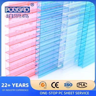 China Folhas de policarbonato universal de parede dupla 6m comprimento 1mm-18mm espessura clara para estufas telhado divisórias de escritório à venda