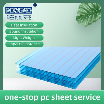 China 5mm 10mm Multiwall Panels Sun Shade Polycarbonate Hollow Sheet for Car Shelter 5mm Twin Wall Hollow Polycarbonate Sheet for sale